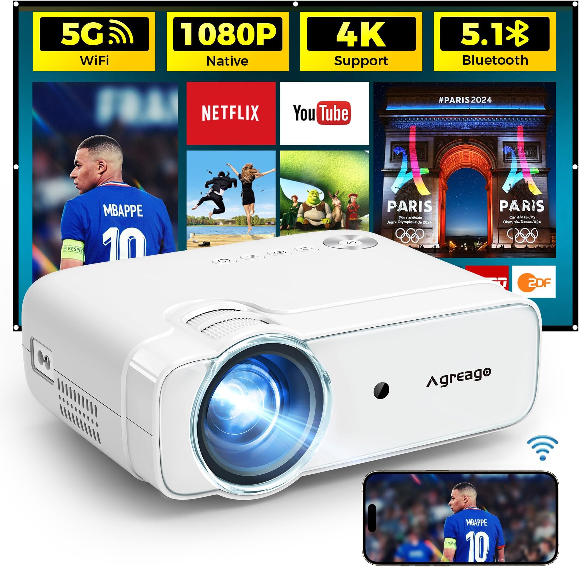 Amazon.com: RCA Roku Smart Home Theater Projector - Stream Netflix ...