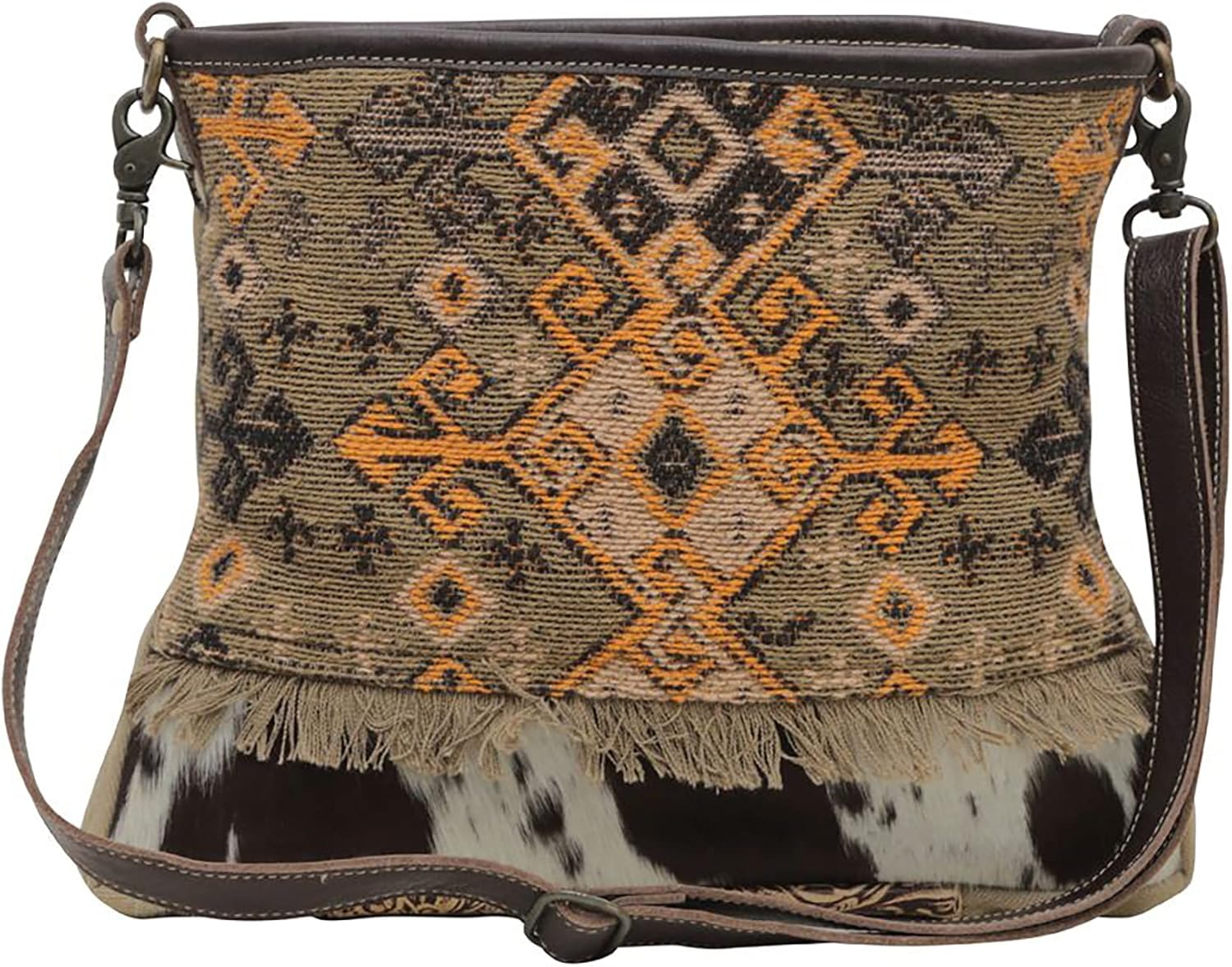 Myra Bag Western Leather Shoulder Bag for Women - Upcycled Canvas ...
