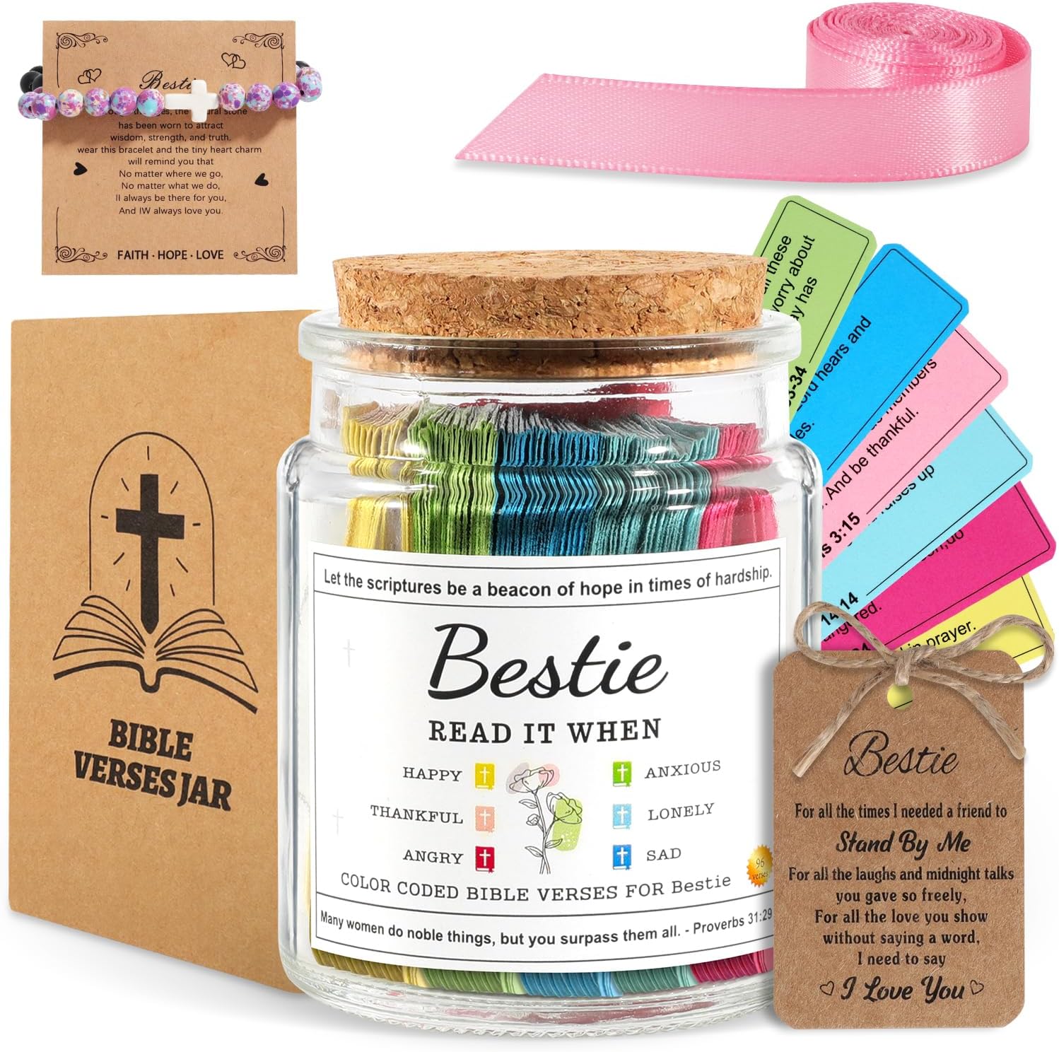 Amazon.com: Bible Verse Jar - Birthday Gifts For Bestie- 96 ...
