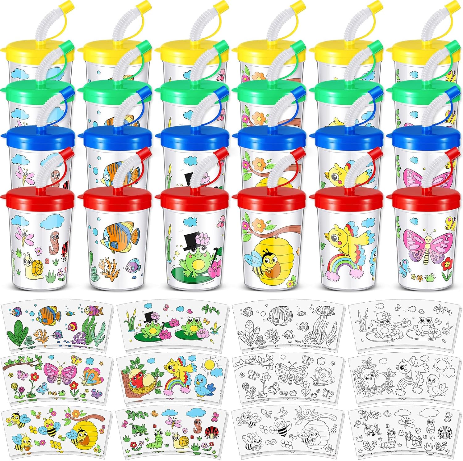 Amazon.com: Purpeak 24 Pcs Spring Summer Design Your Own Mugs 8 oz ...