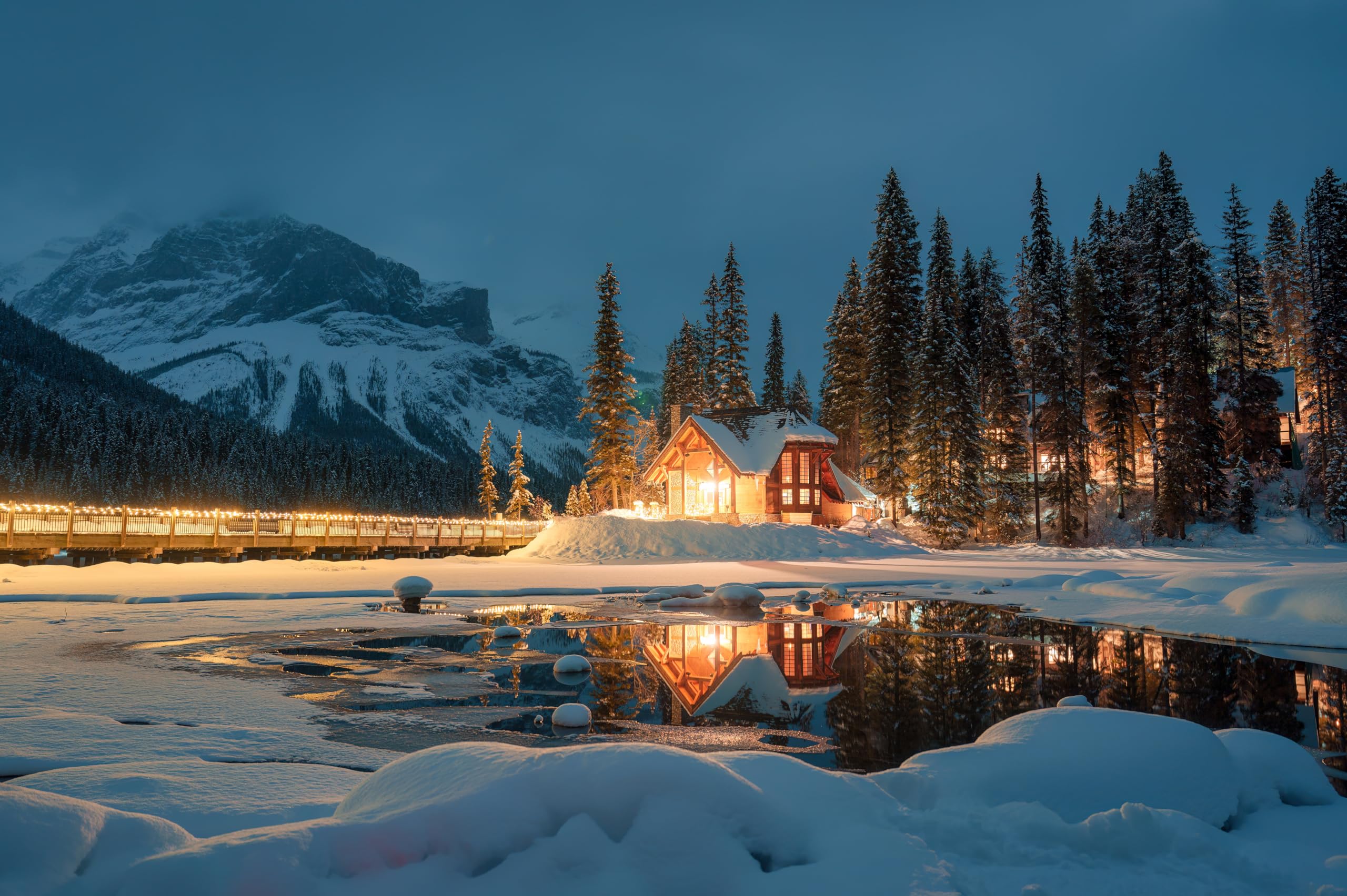 Country Winter Scene Background