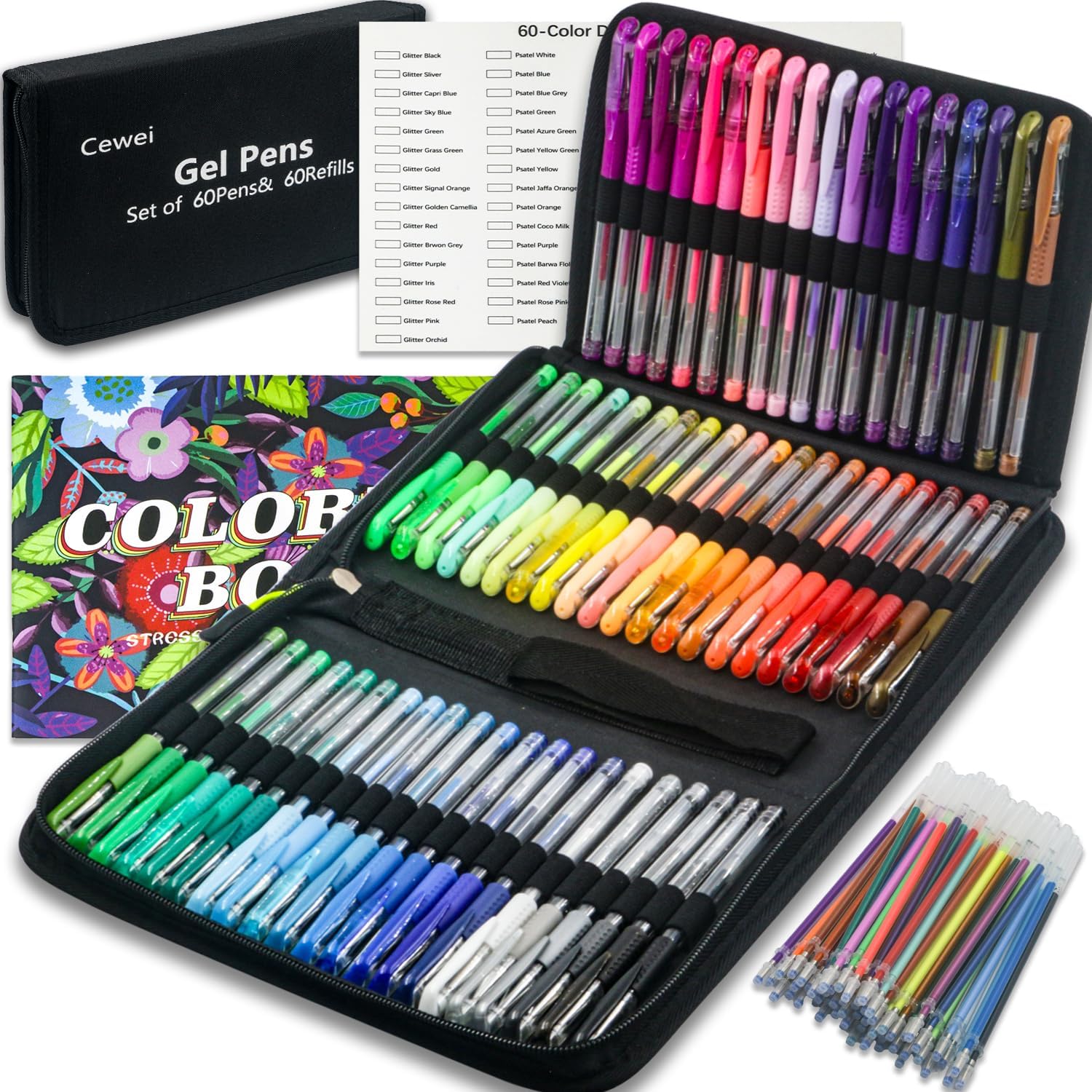 Amazon.com: 320 Pack Gel Pens Set, Smart Color Art 160 Colors Gel Pen ...