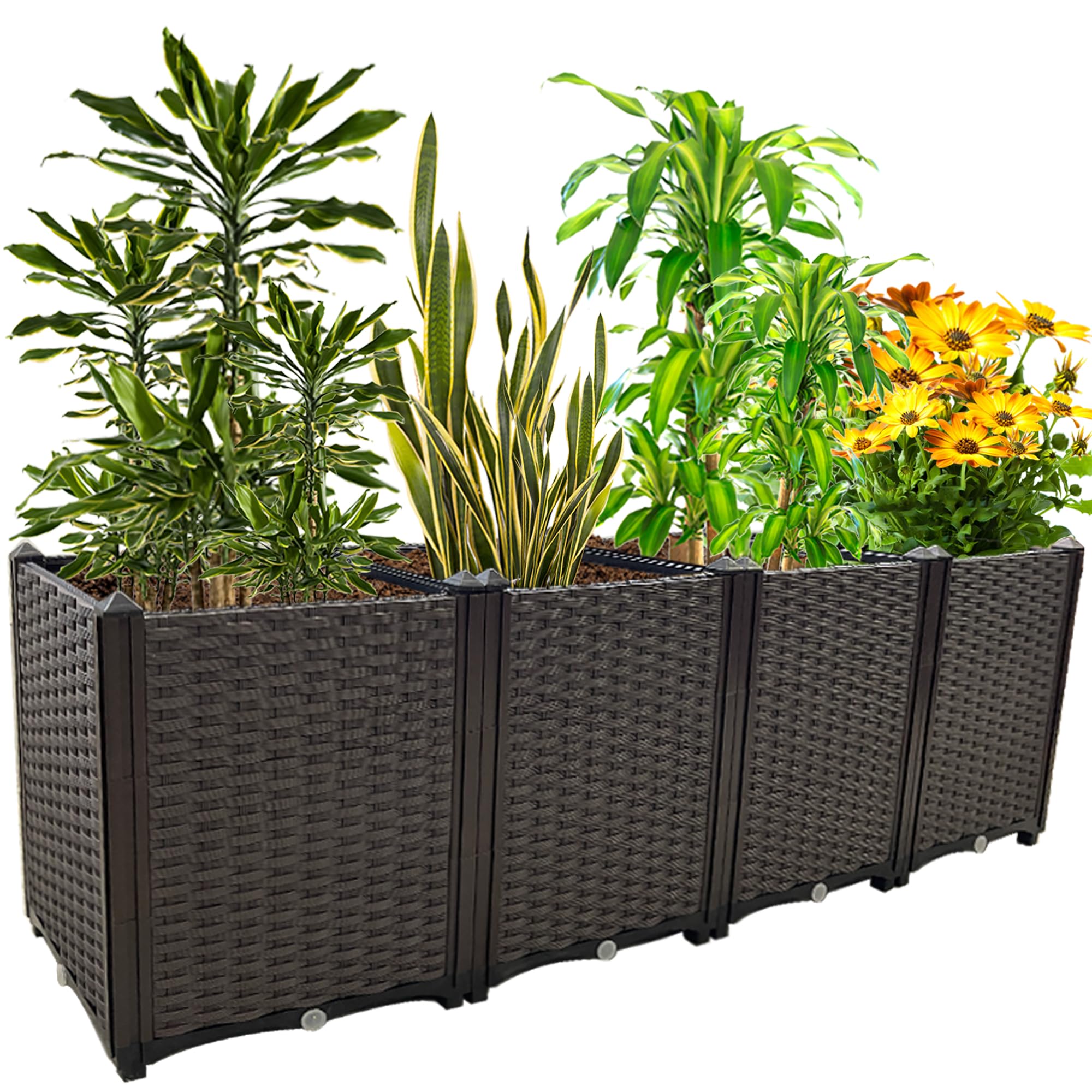 Amazon.com: Large Planter for Outdoor Plants Raised Garden Bed Elevated ...