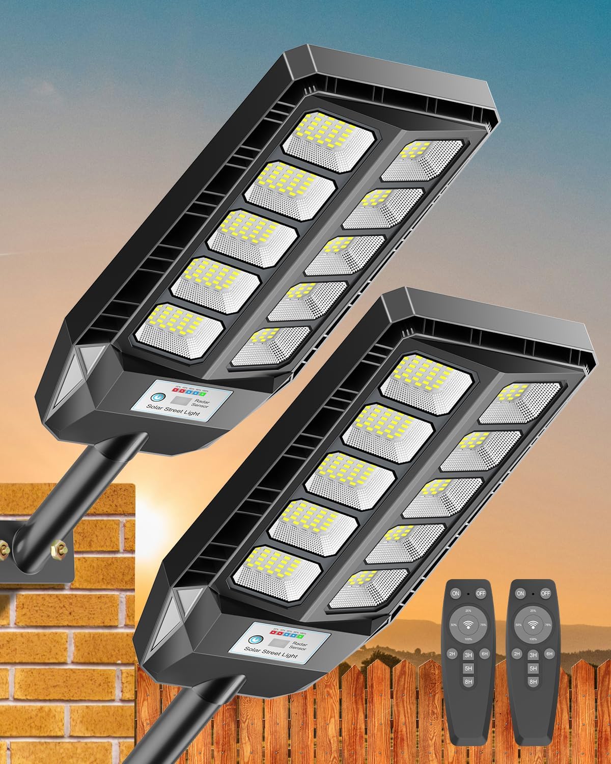 TINSUM Solar Lights Outdoor Motion Sensor,3000W Dusk to Dawn Solar ...