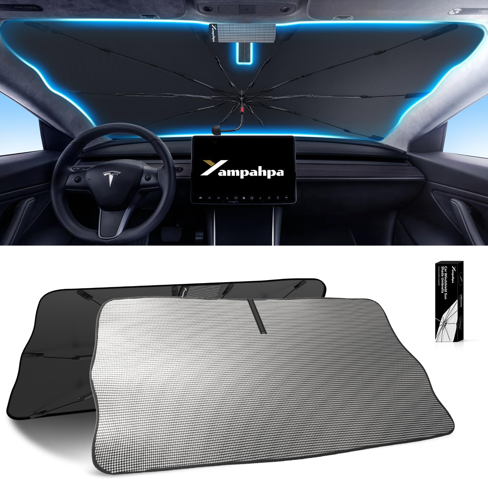 Amazon.com: Ultimate Car Windshield Sun Shade Umbrella - Retractable ...