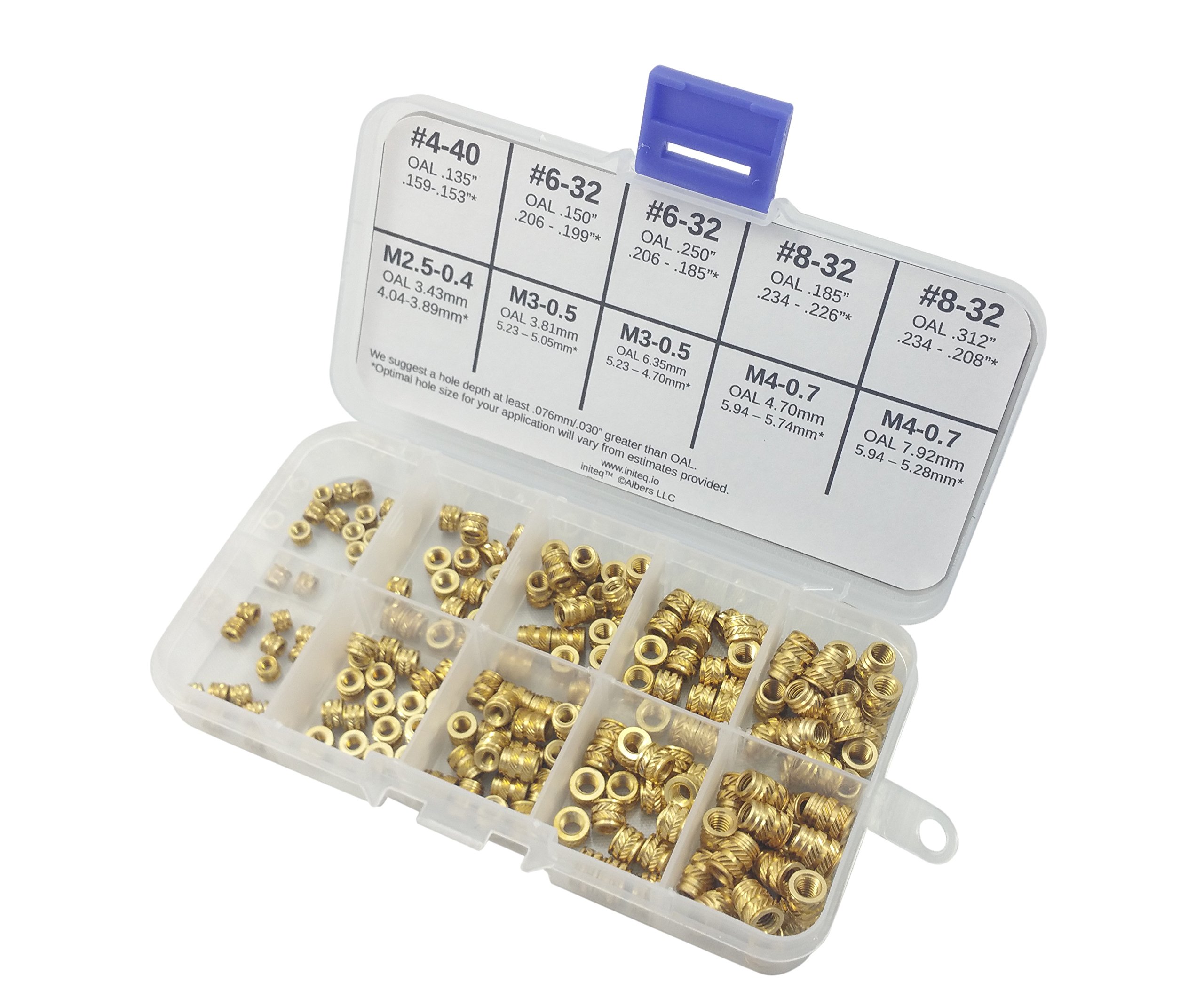 Snapklik.com : Initeq Threaded Heat Set Inserts For Plastics Combination