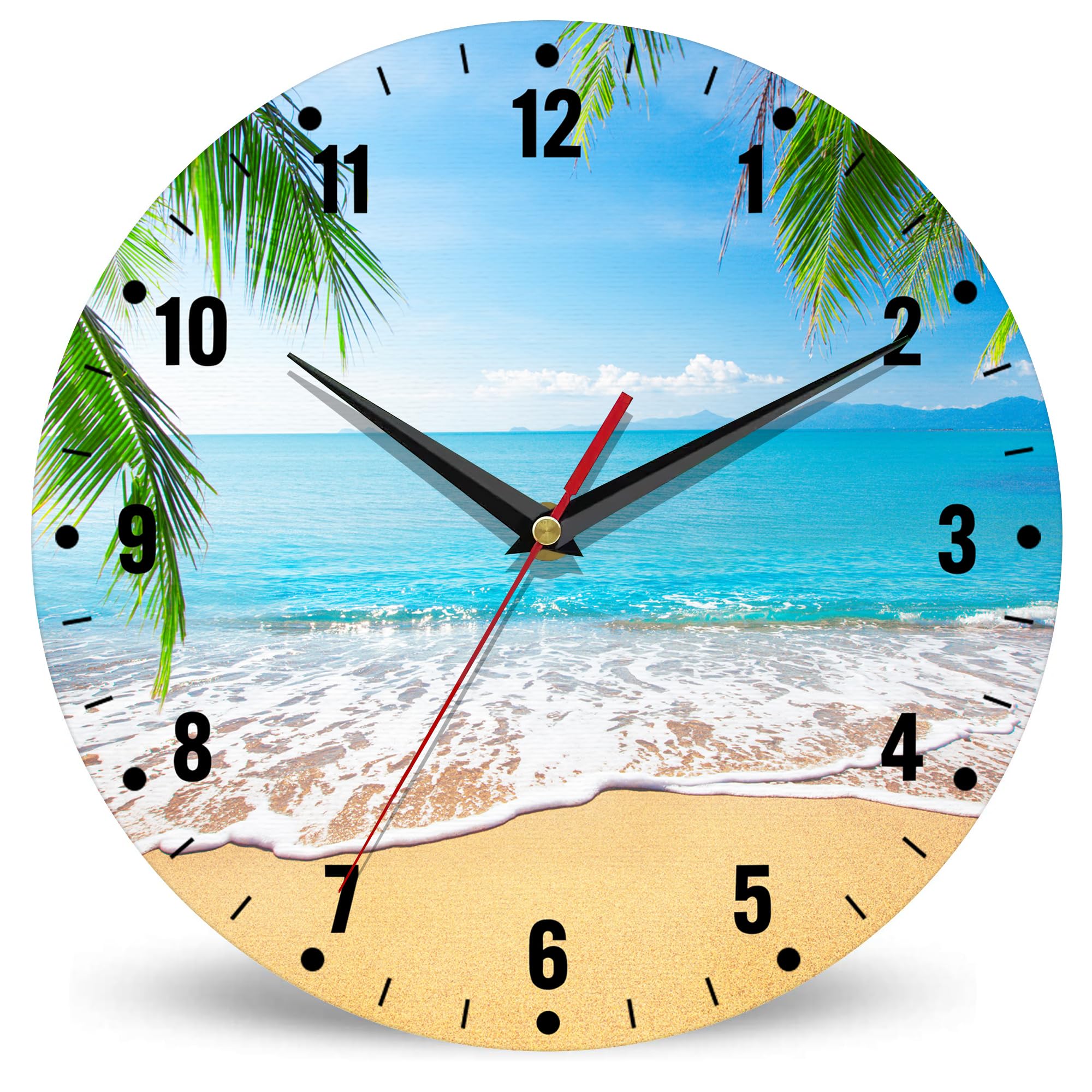 Amazon.com: SPUNKER Clock for Bedroom,Palm Trees Kitchen Wall Clock ...