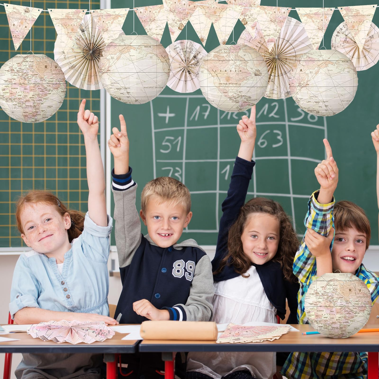 Snapklik.com : Tujoe 19 Pcs Map Classroom Decorations Travel Themed ...