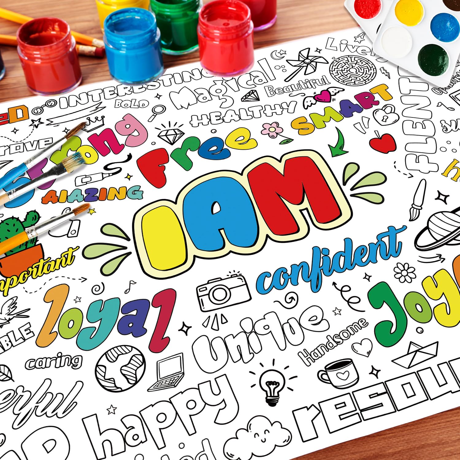 Therapy Coloring Giant Inspirational Coloring Poster For Kids - 43 ...