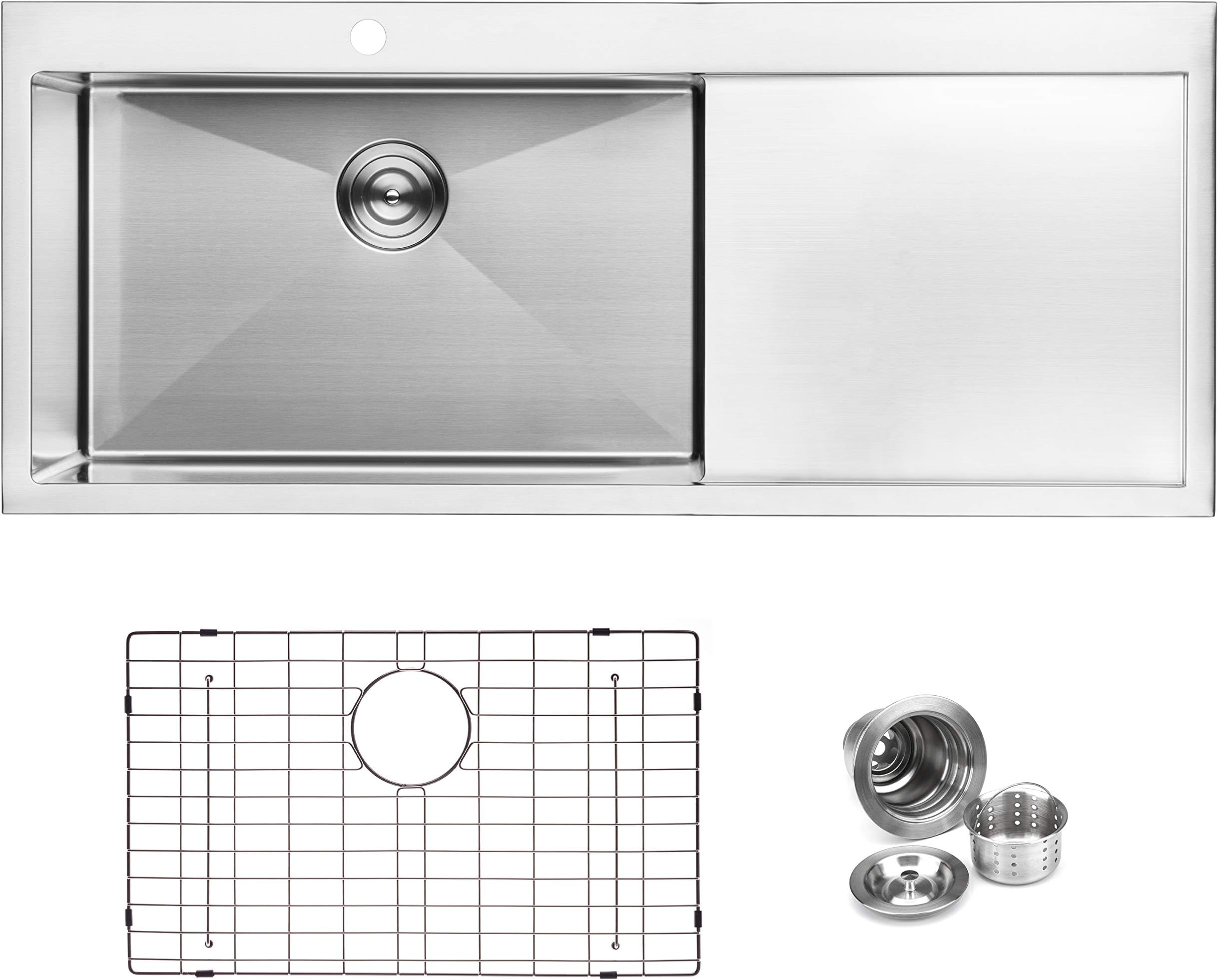 BAI 1235 Stainless Steel 16 Gauge Kitchen Sink Handmade 48-inch Top ...