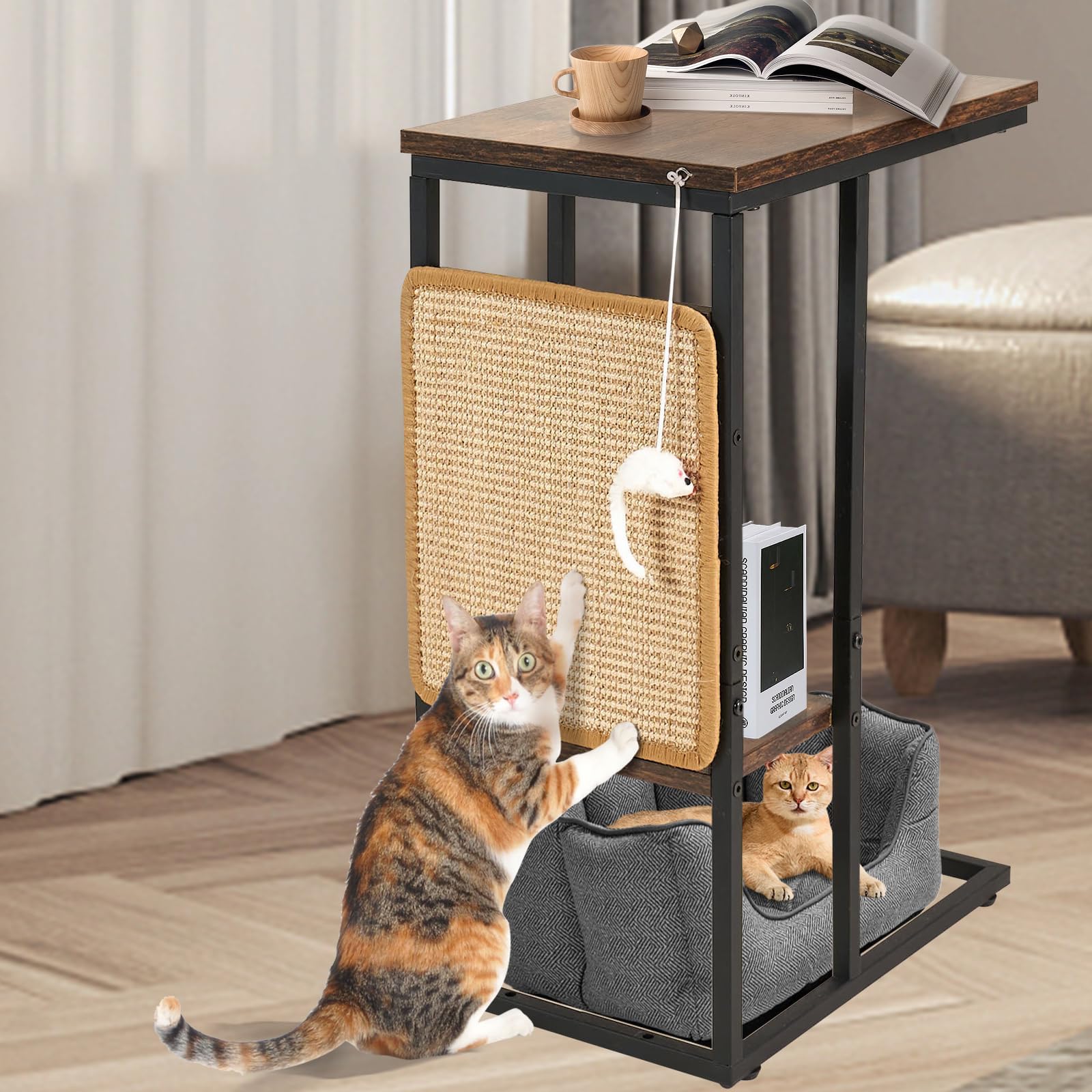 Amazon.com : DOICAH Cat Tree with Coffee Table, Cat Scratching Post ...