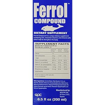 Amazon.com: FERROL COMPOUND 16.9 FL OZ (LIQUID DIETARY SUPPLEMENT ...