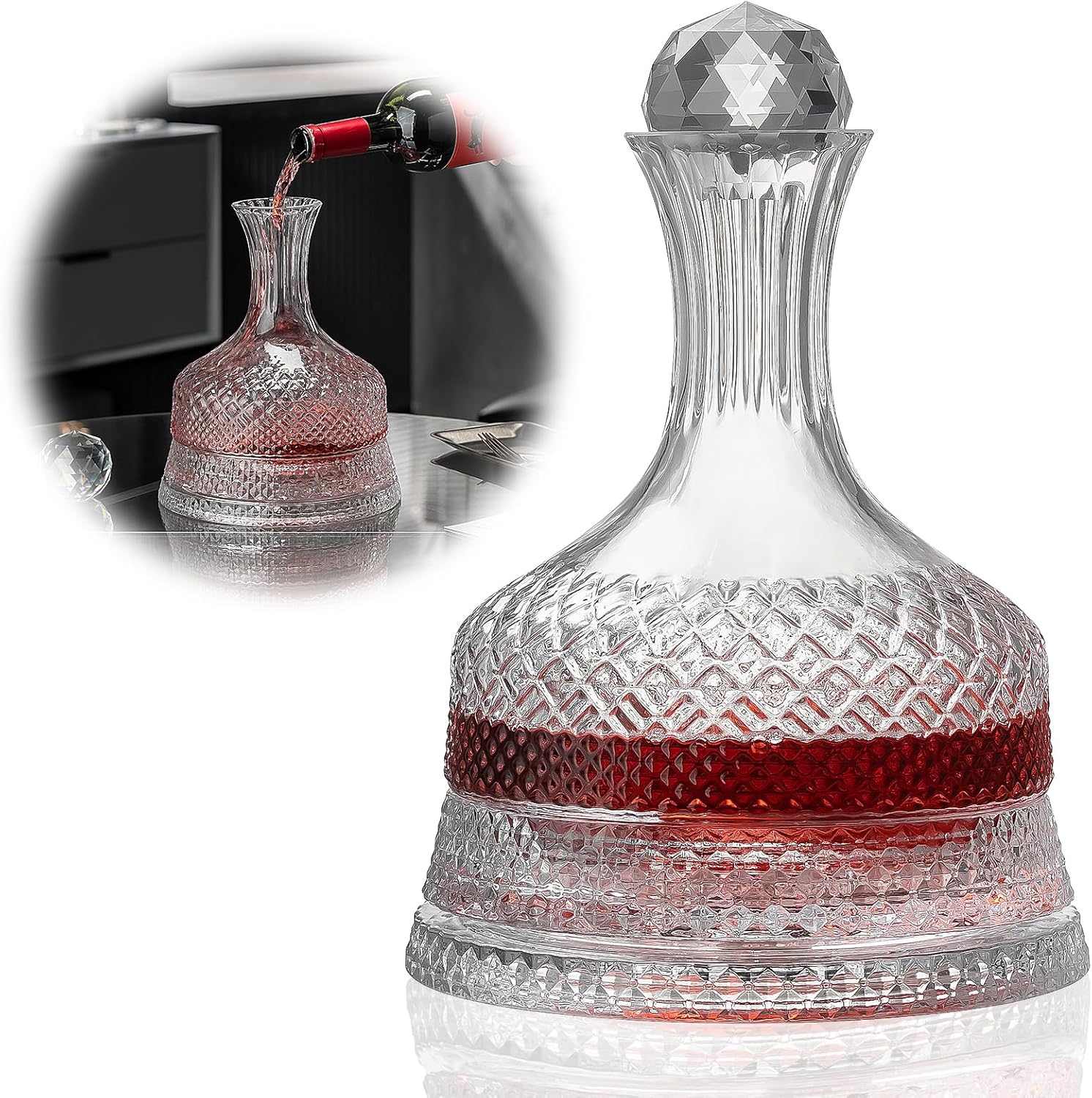 Amazon.com | Spinning Wine Decanter, Red Wine Carafe Decanter with ...