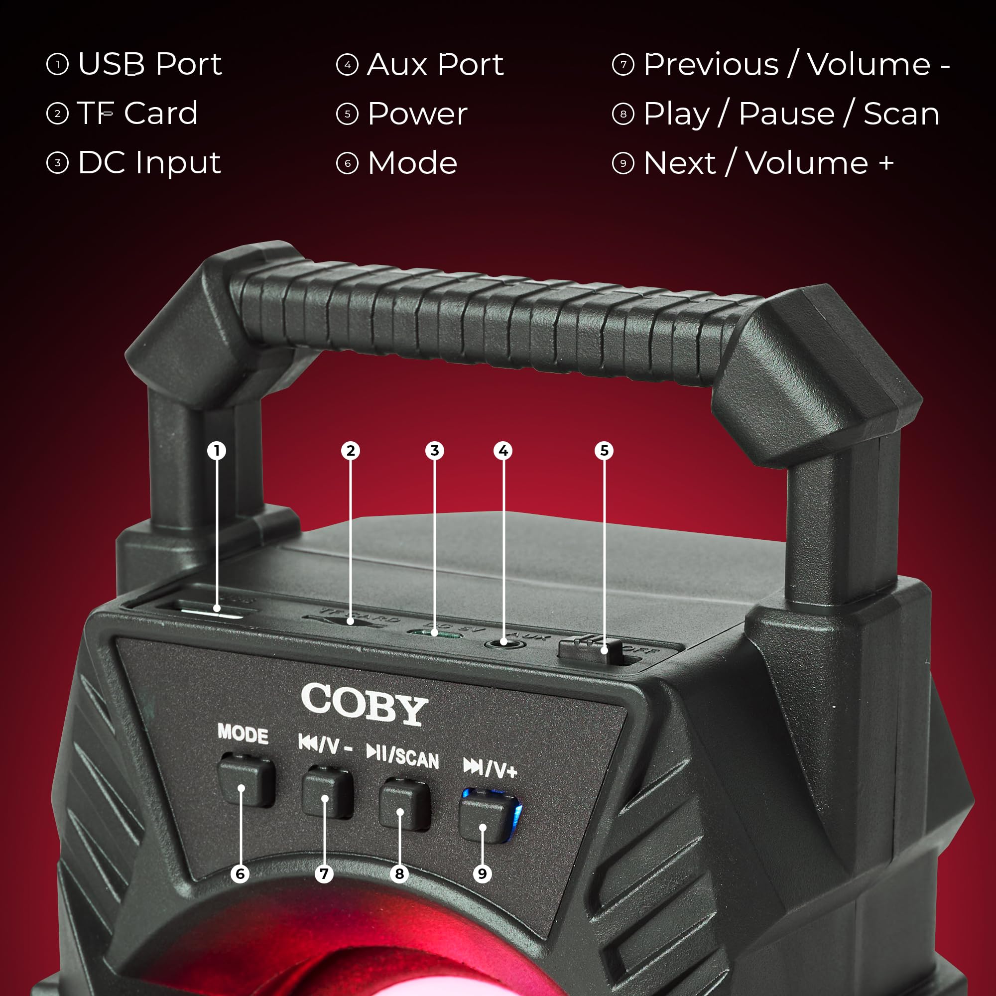 Snapklik.com : Coby Portable Bluetooth Speaker Wireless PA System
