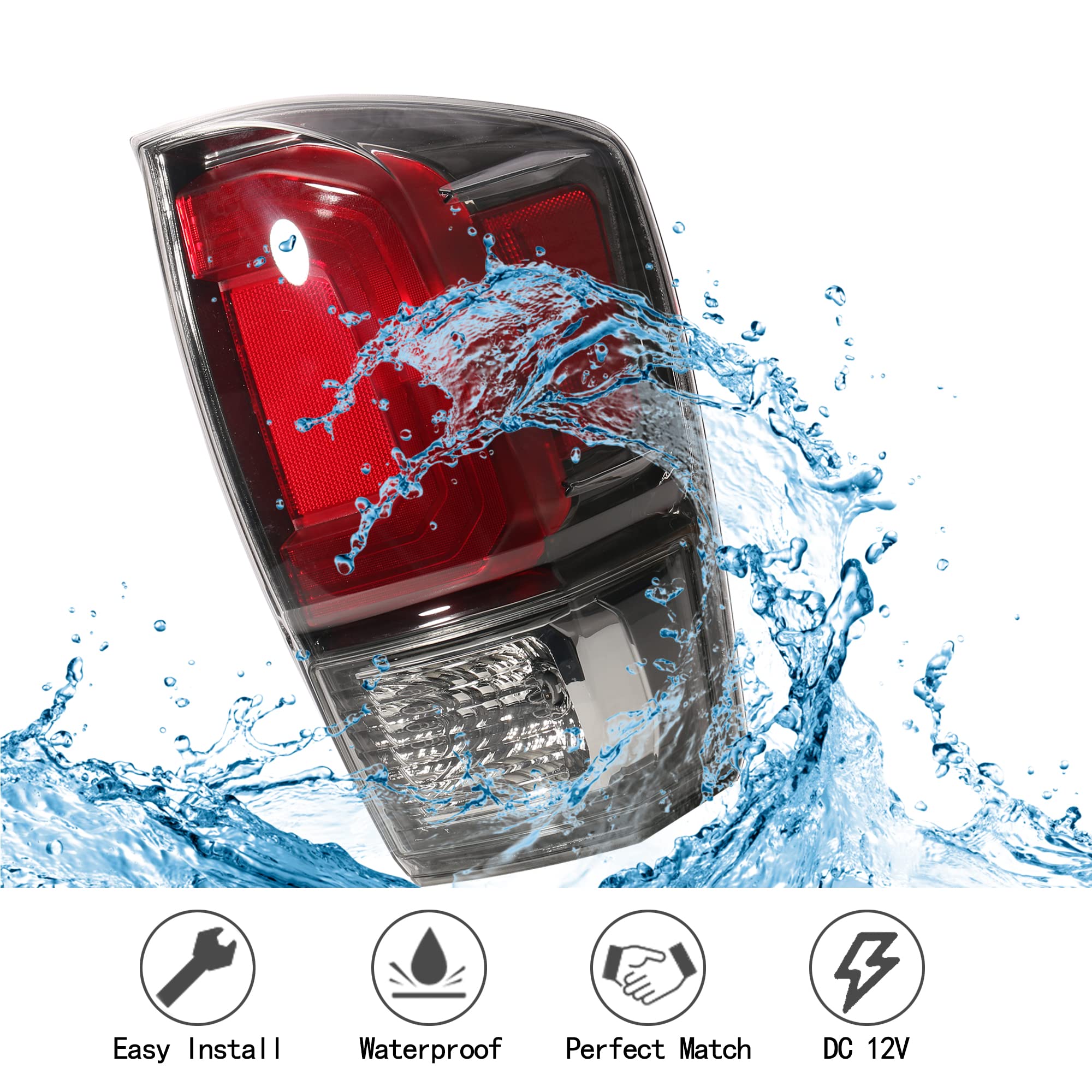 Black Bezel Tail Light Assembly, for Toyota Tacoma TRD Pro Pickup 2016 ...