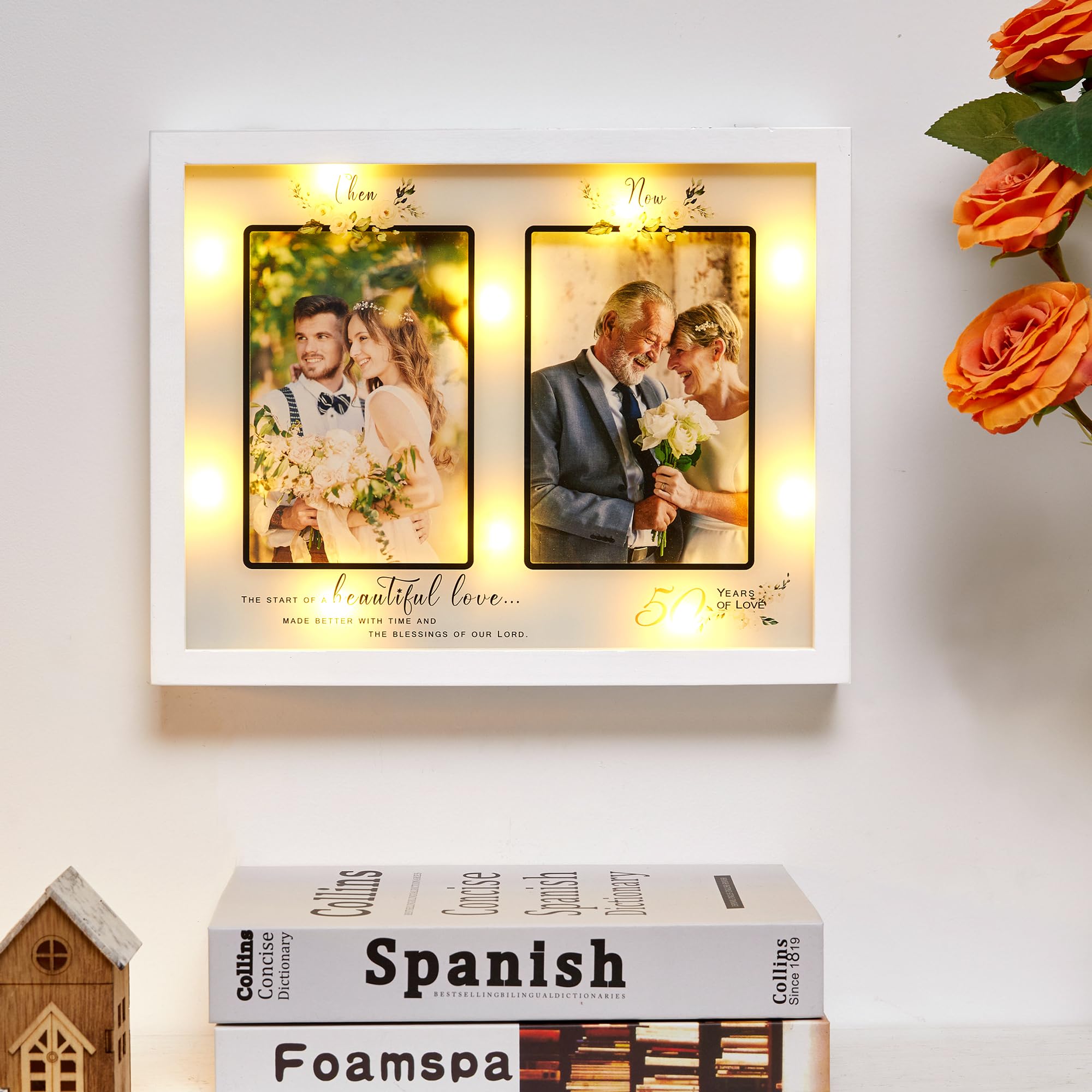 Snapklik.com : Then & Now 50th Anniversary Picture Frame For Couple ...
