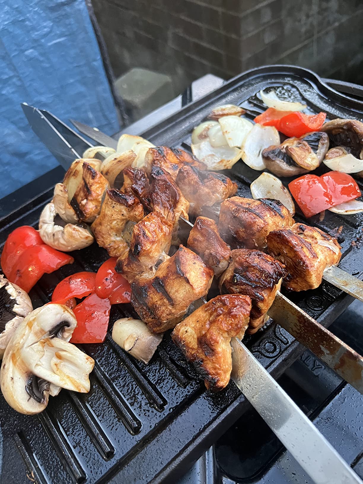 nuovva Cast Iron Griddle Plate for Gas Hob and BBQ Griddle pan Double ...