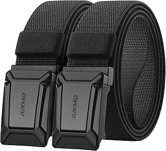 JUKMO Stretch Tactical Belt for Men,2 Pack Military Work Rigger Hiking ...