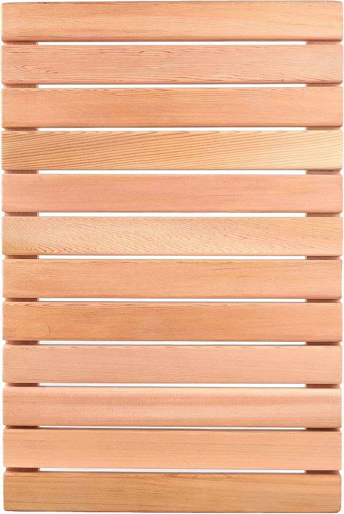 Amazon.com: bingaai Cedar Wood Shower Mat, Cedar Wooden Bath Mats, Wood ...