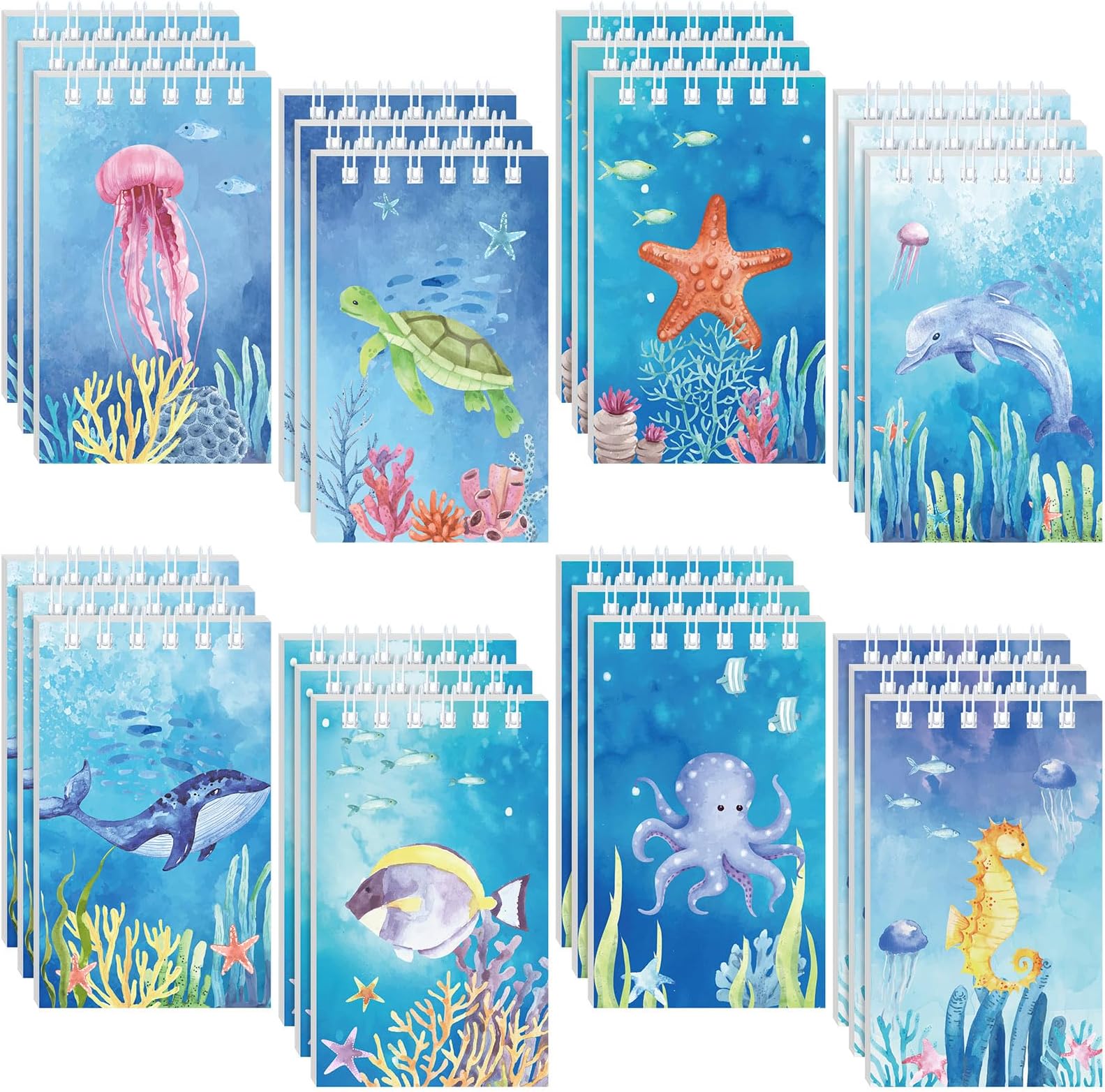Amazon.com : Nezyo 24 Pcs Mini Ocean Animals Notebooks Under the Sea ...