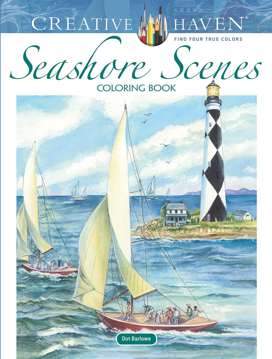 Amazon.com: Creative Haven Seashore Scenes Coloring Book: Relax ...