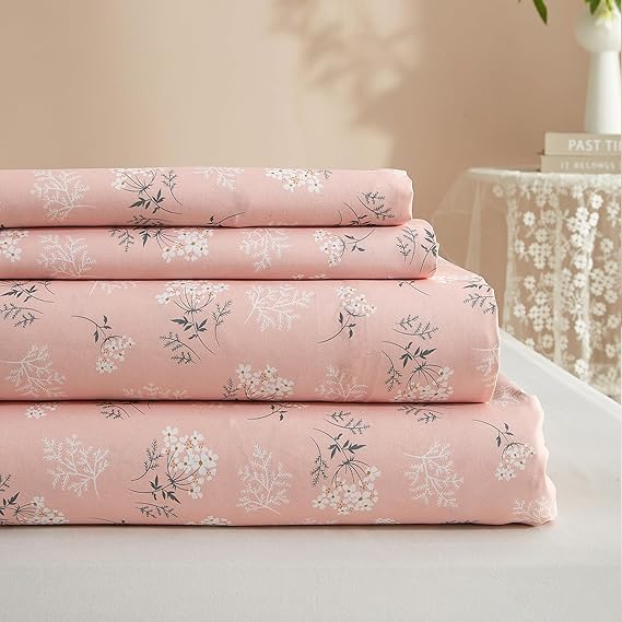 Amazon.com: 4 Piece Floral Sheets Full Sheet Sets - Luxury Soft Cooling ...
