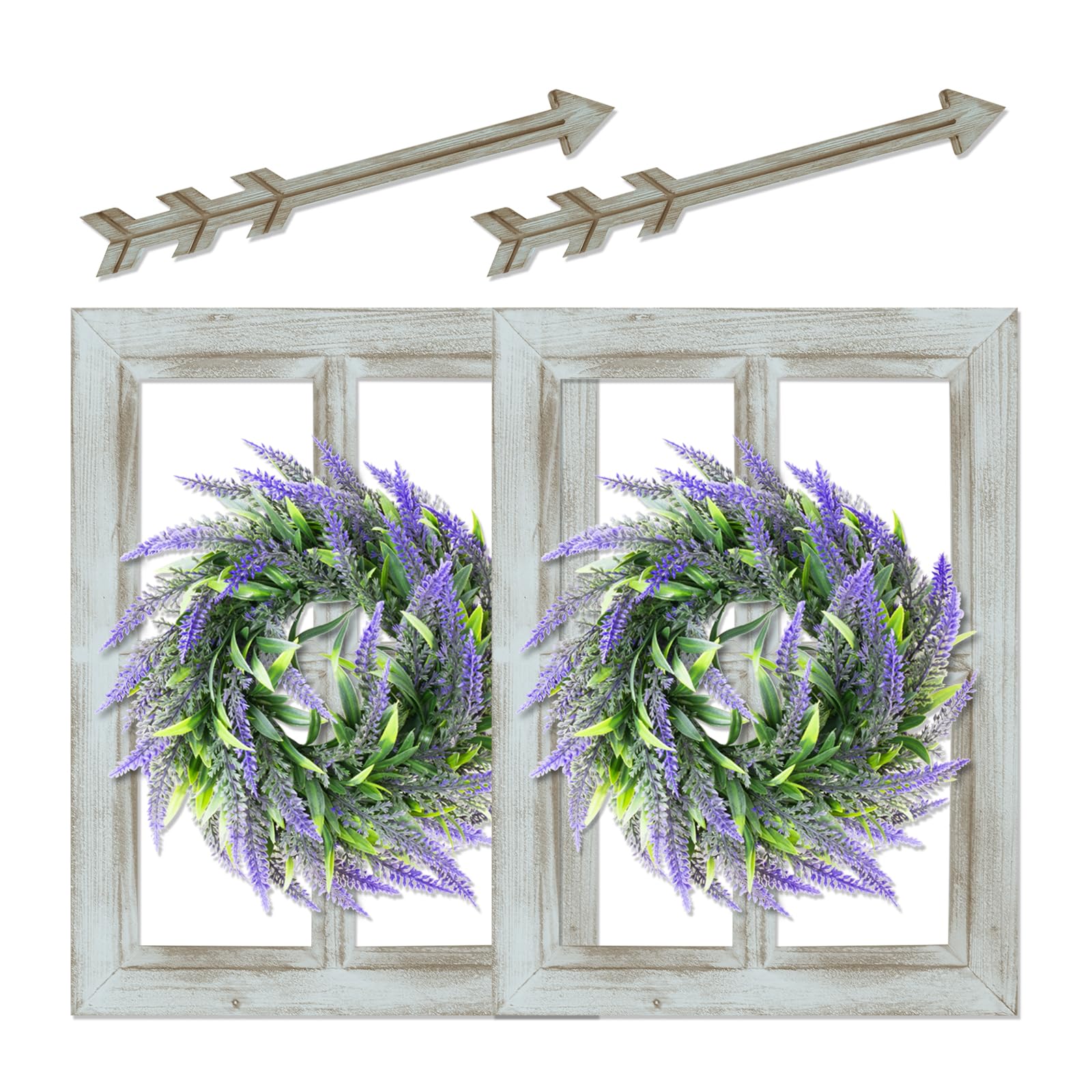 Amazon.com: WAKOSAN Rustic Wall Decor with Lavender Wreath and Arrows ...