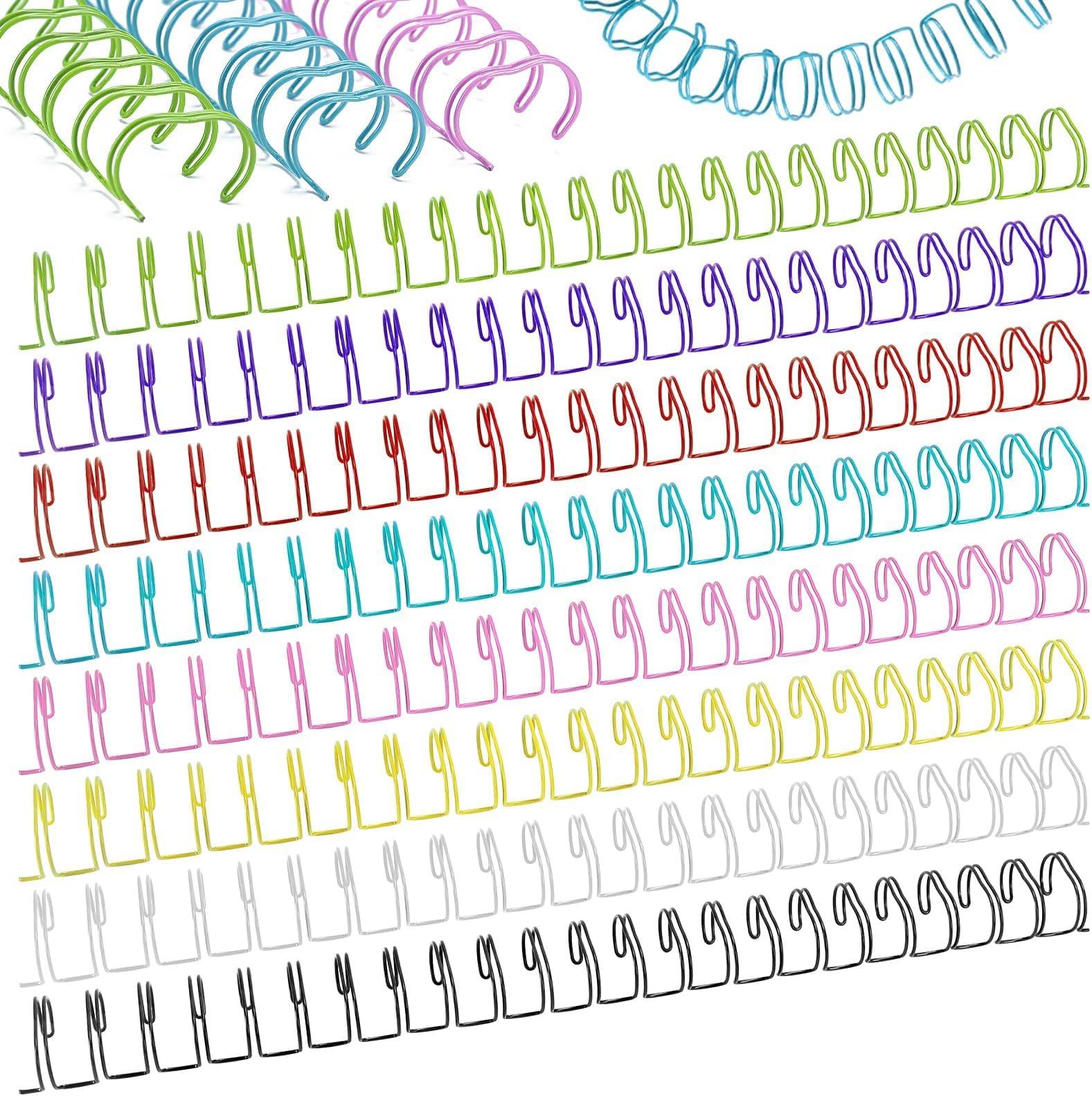 Vmiapxo 48 Pcs Small Metal Double Loop Binding Wires, 8 Colors Binding ...