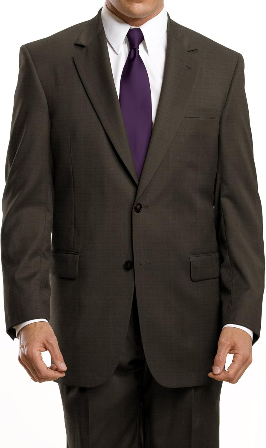 Signature 2 Button Wool Suit- In 2 patterns (BROWN NAILHEAD, 44 REGULAR ...