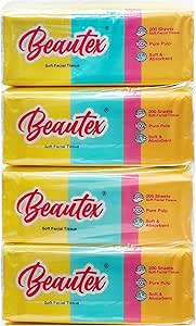Beautex 2 PLY Soft Pack Facial Tissue, 200ct (Pack of 4) : Amazon.sg ...