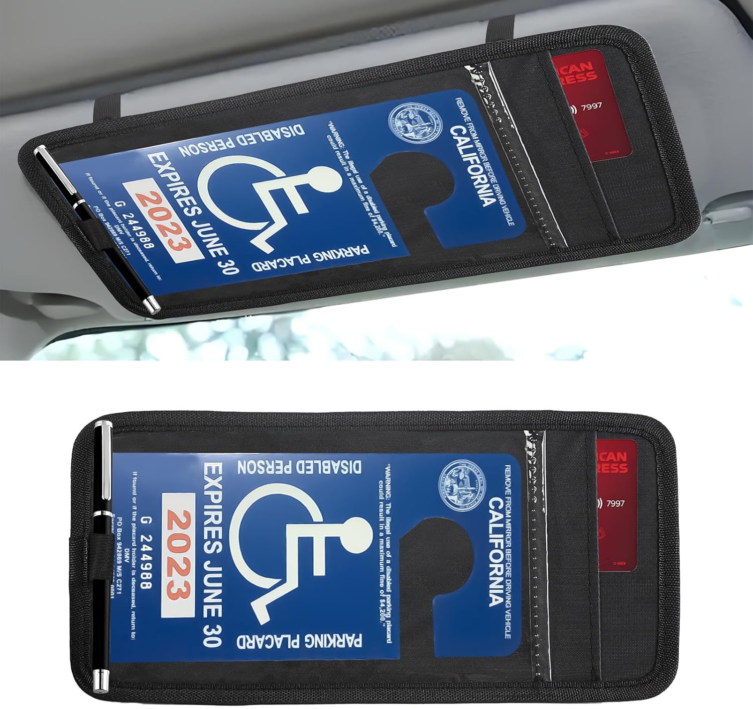 Amazon.com: Hbxdeco Car Visor Handicap Placard Holder, Disabled Parking ...