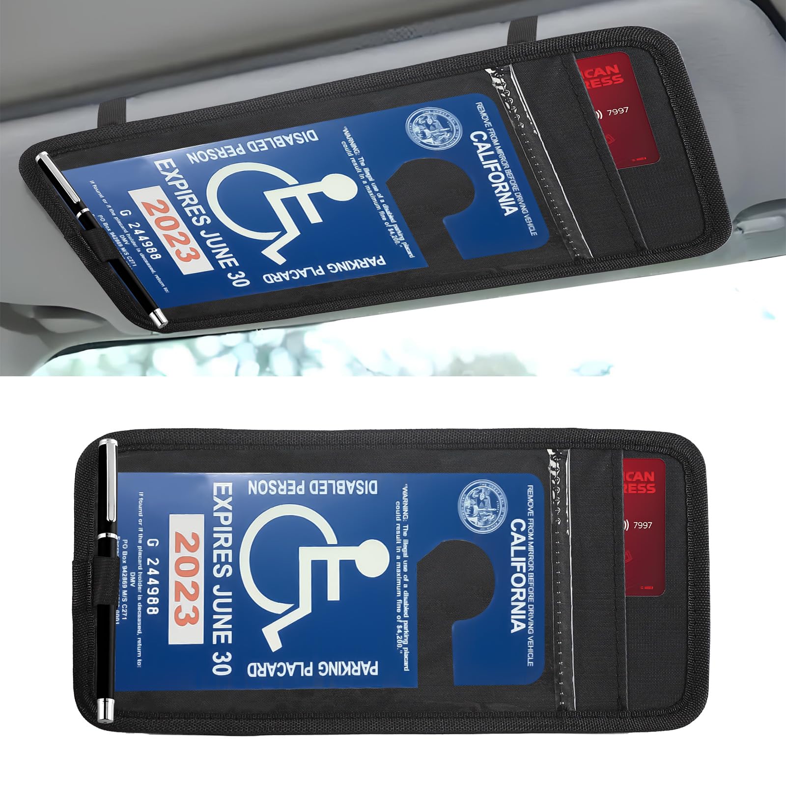 Amazon.com: Hbxdeco Car Visor Handicap Placard Holder, Disabled Parking ...