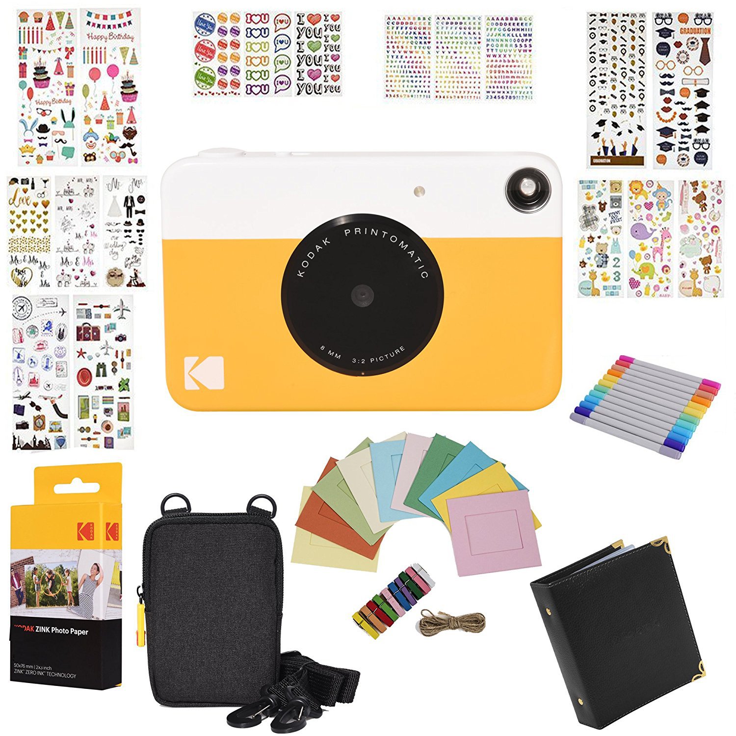 Amazon.com : Kodak Printomatic Instant Camera Gift Bundle + Zink Paper ...