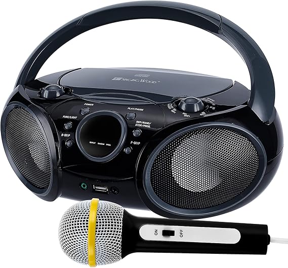 Amazon.com: SingingWood NP030AB-GK Portable Karaoke System, Portable CD ...