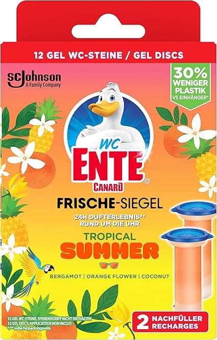 WC-Ente Frische-Siegel Nachfüller, körbchenloser WC-Reiniger, 12 Gel WC ...