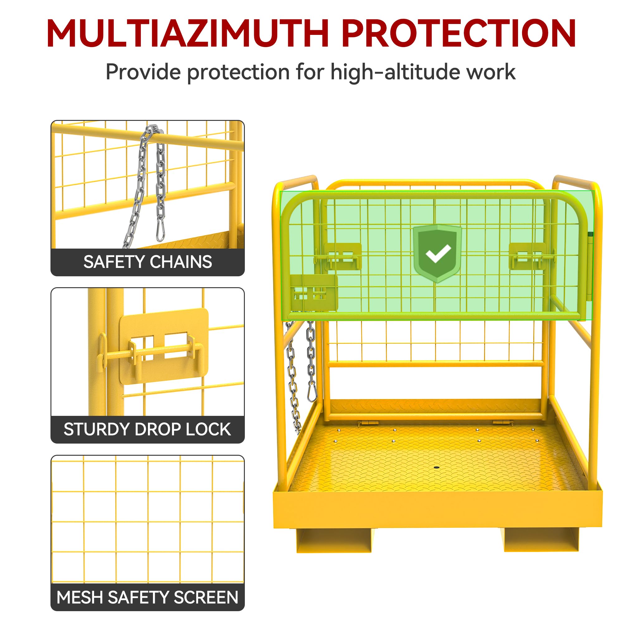 Snapklik.com : 36 "x36 Forklift Safety Cage, 1200lbs Forklift Man ...