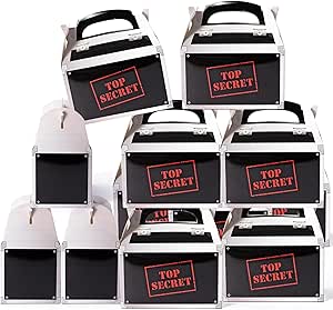 Amazon.com: ArianQicult Top Secret Spy Party Favor Boxes - 12Pcs Secret ...