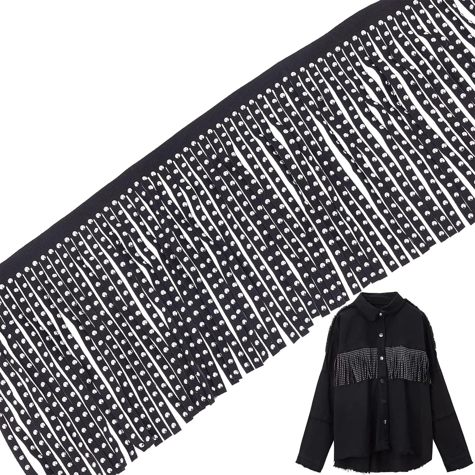 Amazon.com: uxcell 2 Yards 4 Inch PU Leather Fringe Trim Double Side ...