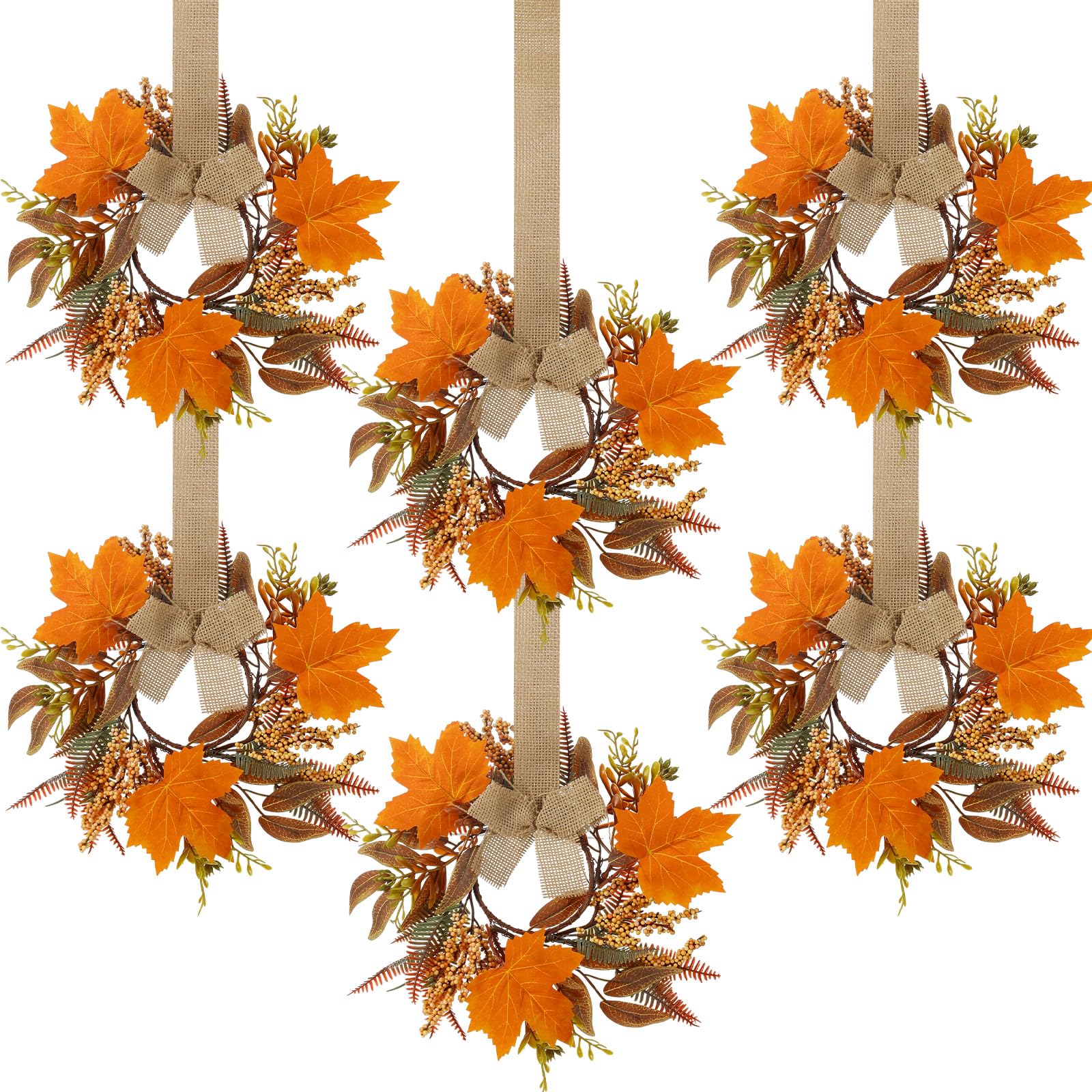 Amazon.com: Hoteam 6 Pcs Fall Mini Wreath Thanksgiving Kitchen Cabinet ...