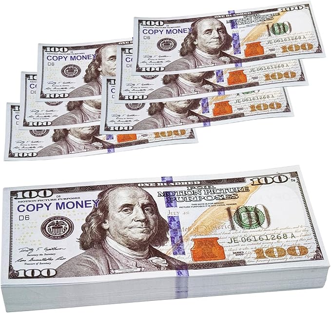 200Pcs $100 Prop Money, $100 Pretend Money Dollars Fake Notes Dollar ...