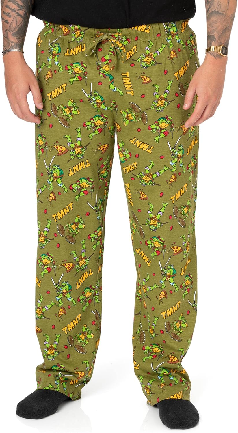 Teenage Mutant Ninja Turtles Mens Lounge Pants TMNT Green Pjs Trousers ...