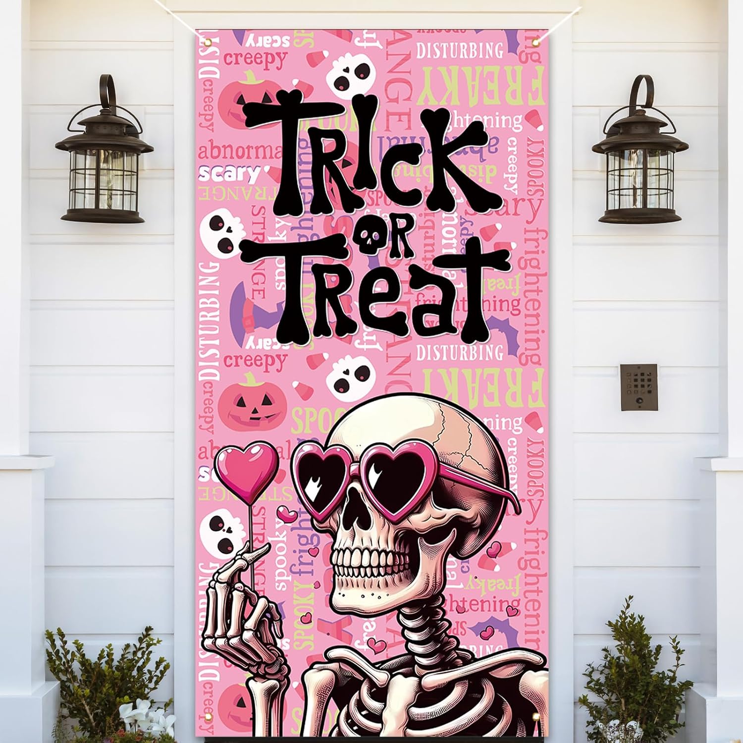 Amazon.com: Scary Creepy Door Cover Halloween Photo Backdrop Halloween ...