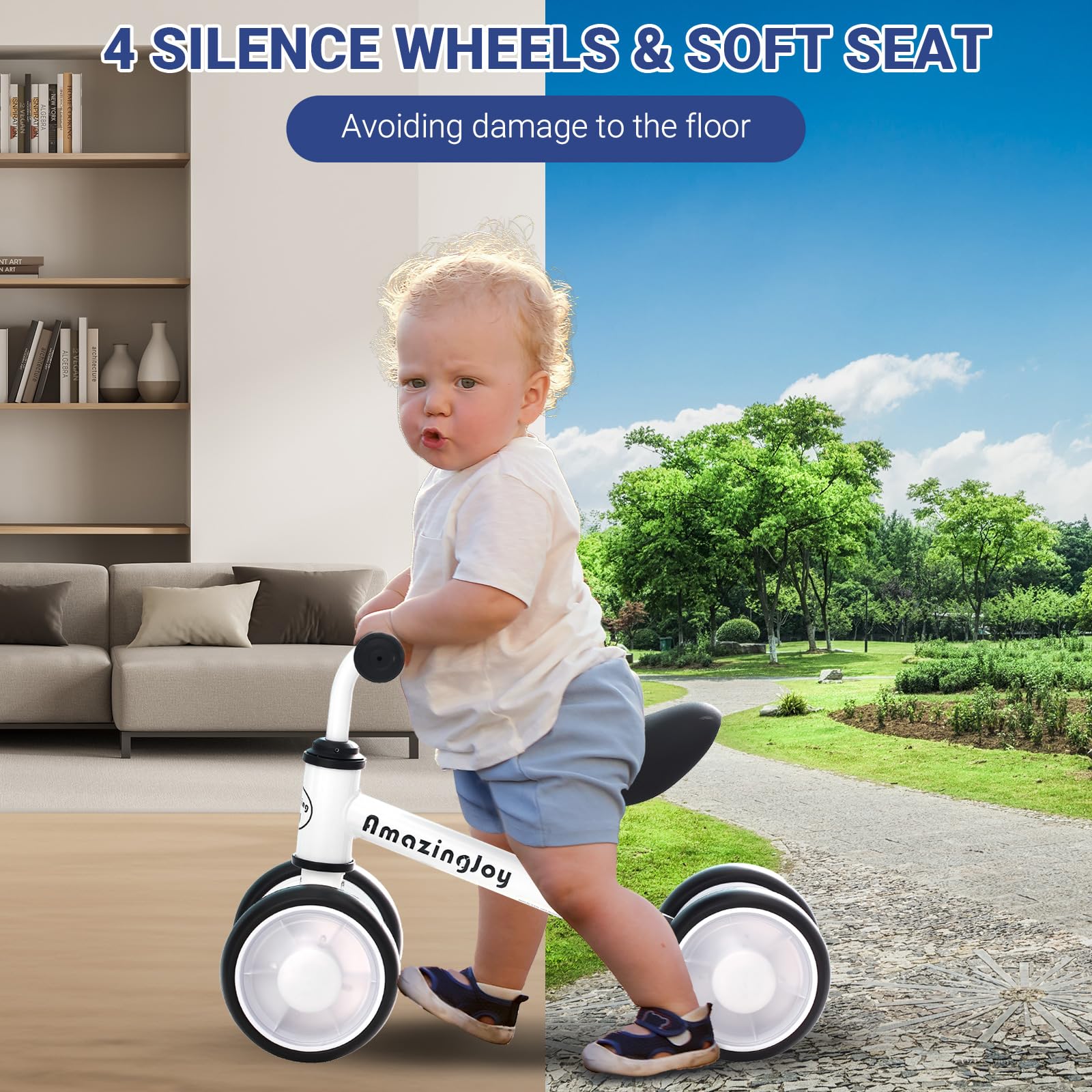 Toddler Bike KRIDDO Toddler Balance Bike 2 Year Old, Age 24 Months Kids Polaroid Camera