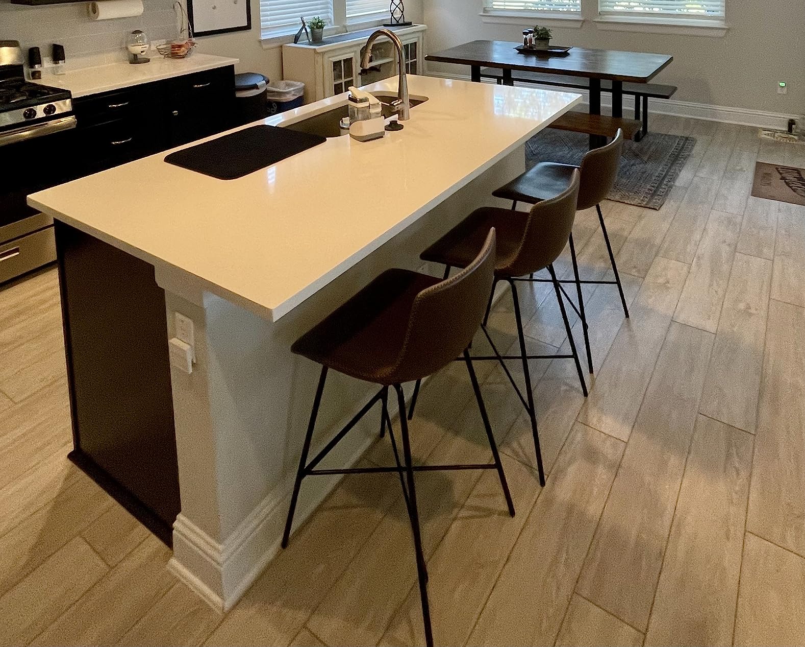 $38/mo - Finance POLY & BARK Paxton Leather Counter Stools 24 Inches ...