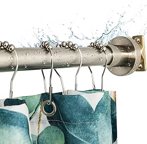 Amazon.com: Artiwell Heavy Duty Shower Rod, Adjustable Shower Curtain ...