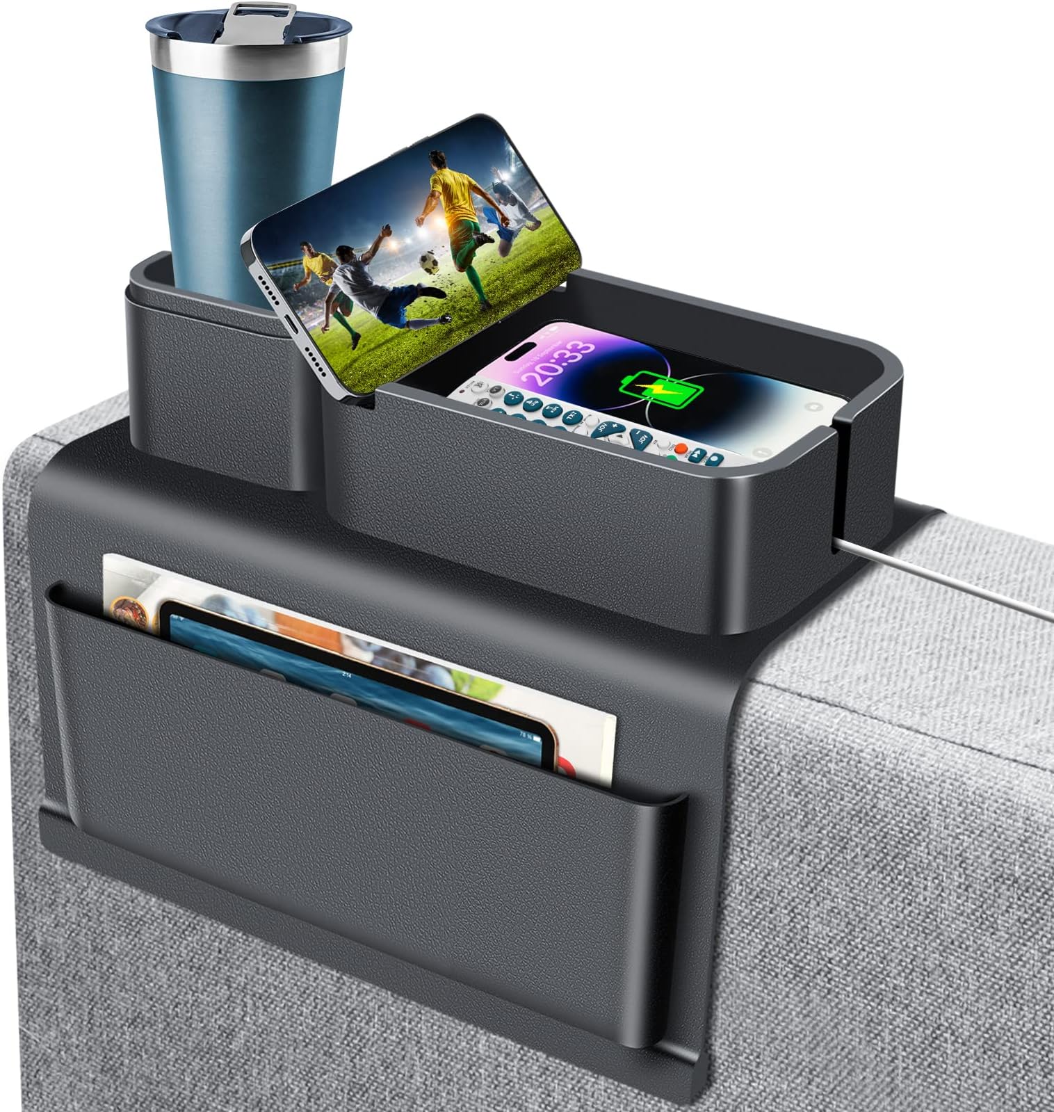 Amazon.com: Couch Caddy, Couch Cup Holder, Sofa Armrest Organizer ...