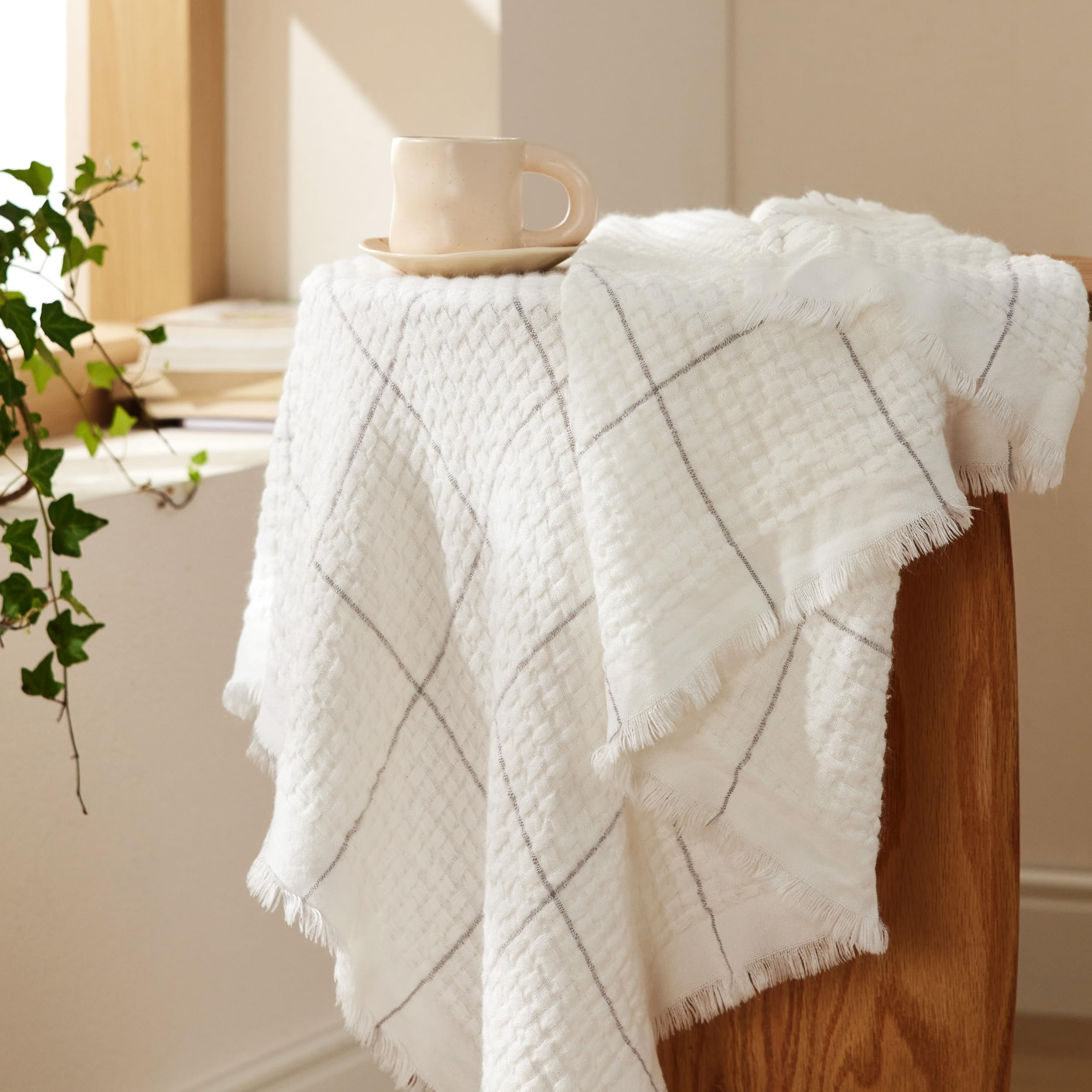 Amazon.com: Fennco Styles Faux Mohair Shabby Chic Throw Blanket, 50"x60 ...