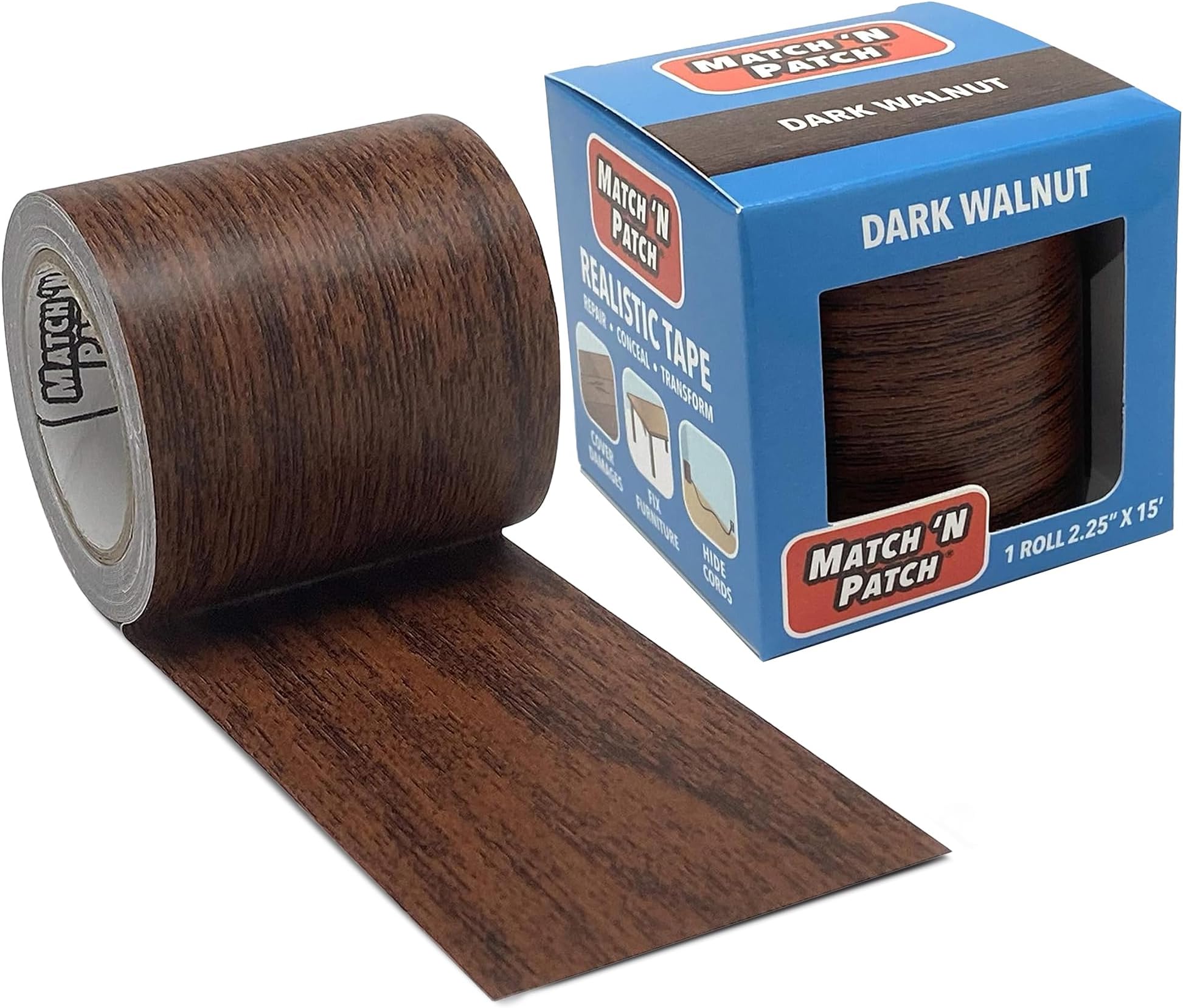 MATCH 'N PATCH Realistic Wood Grain Repair Tape - Durable Multi-Use ...