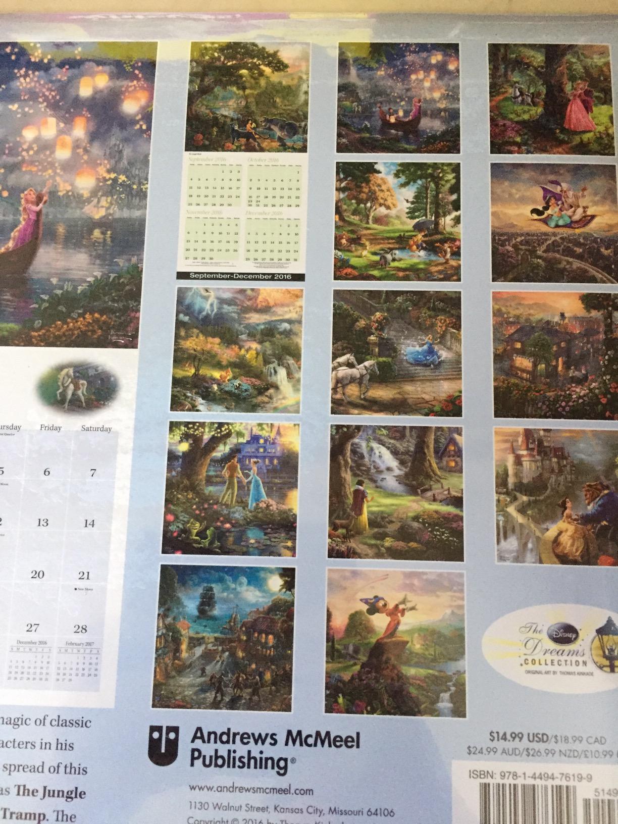 Thomas Kinkade - the Disney Dreams Collection 2017 Calendar: Amazon.co ...