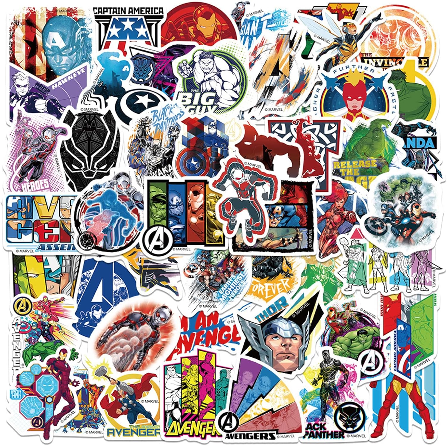 Amazon.com: Avengers Stickers for Teen Kids, 50pcs Pack Cool Superhero ...